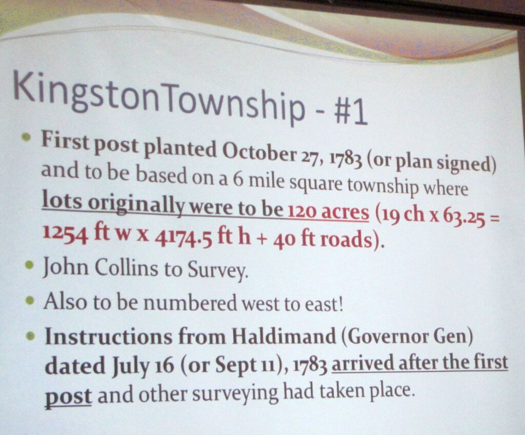 Early surveying of the lands pre Loyalist settlements – Mr. Nigel Day ...